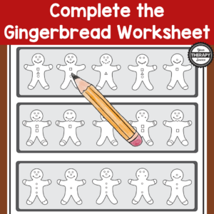 Free Gingerbread Men Finish the Picture - Your Therapy Source