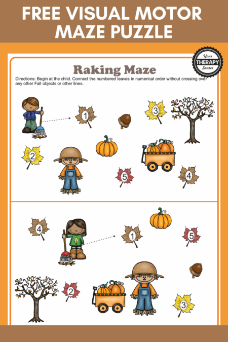 Fall Visual Motor Maze - Your Therapy Source