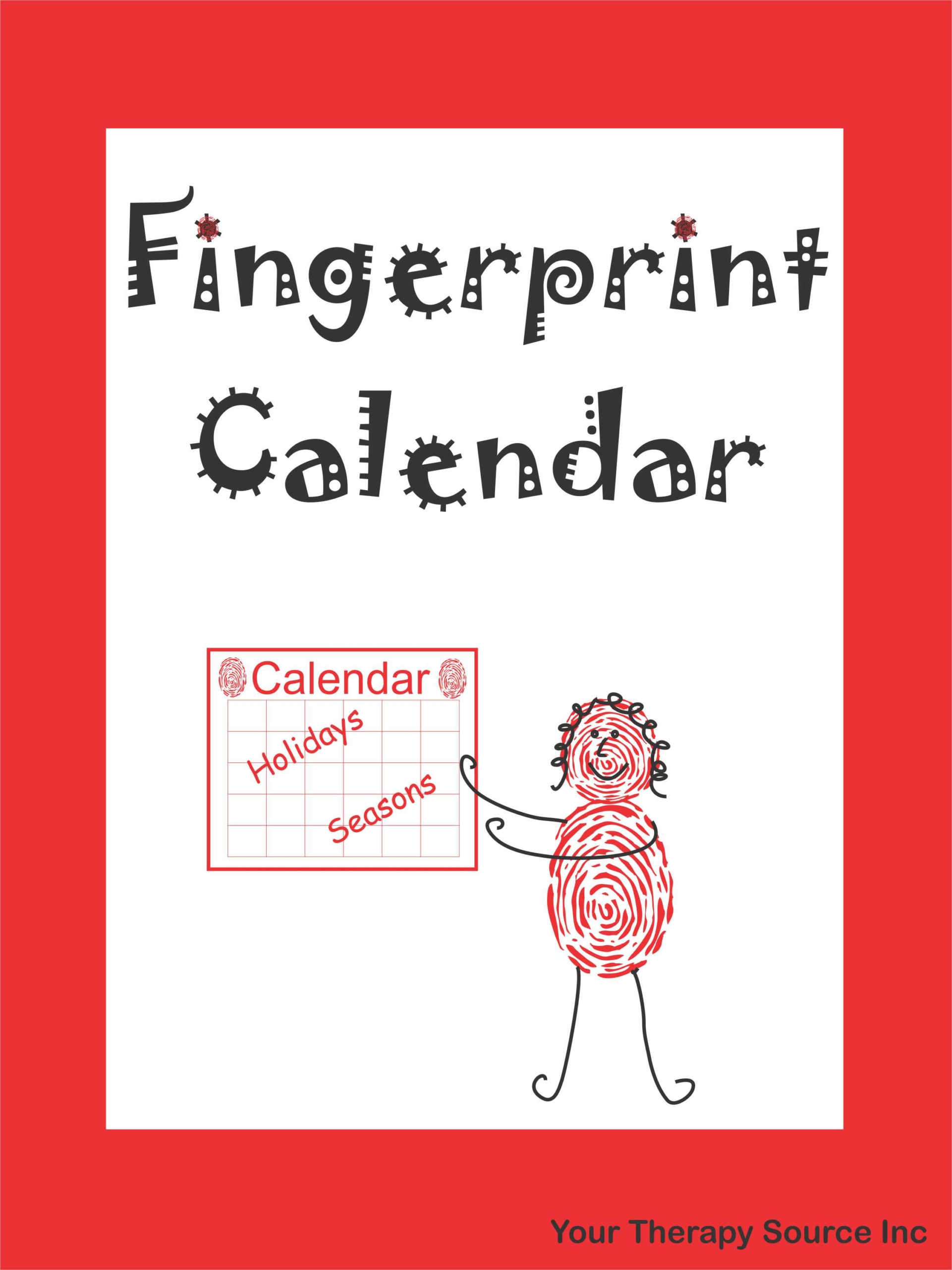 Fingerprint Calendar - Fine Motor Activity - Your Therapy Source