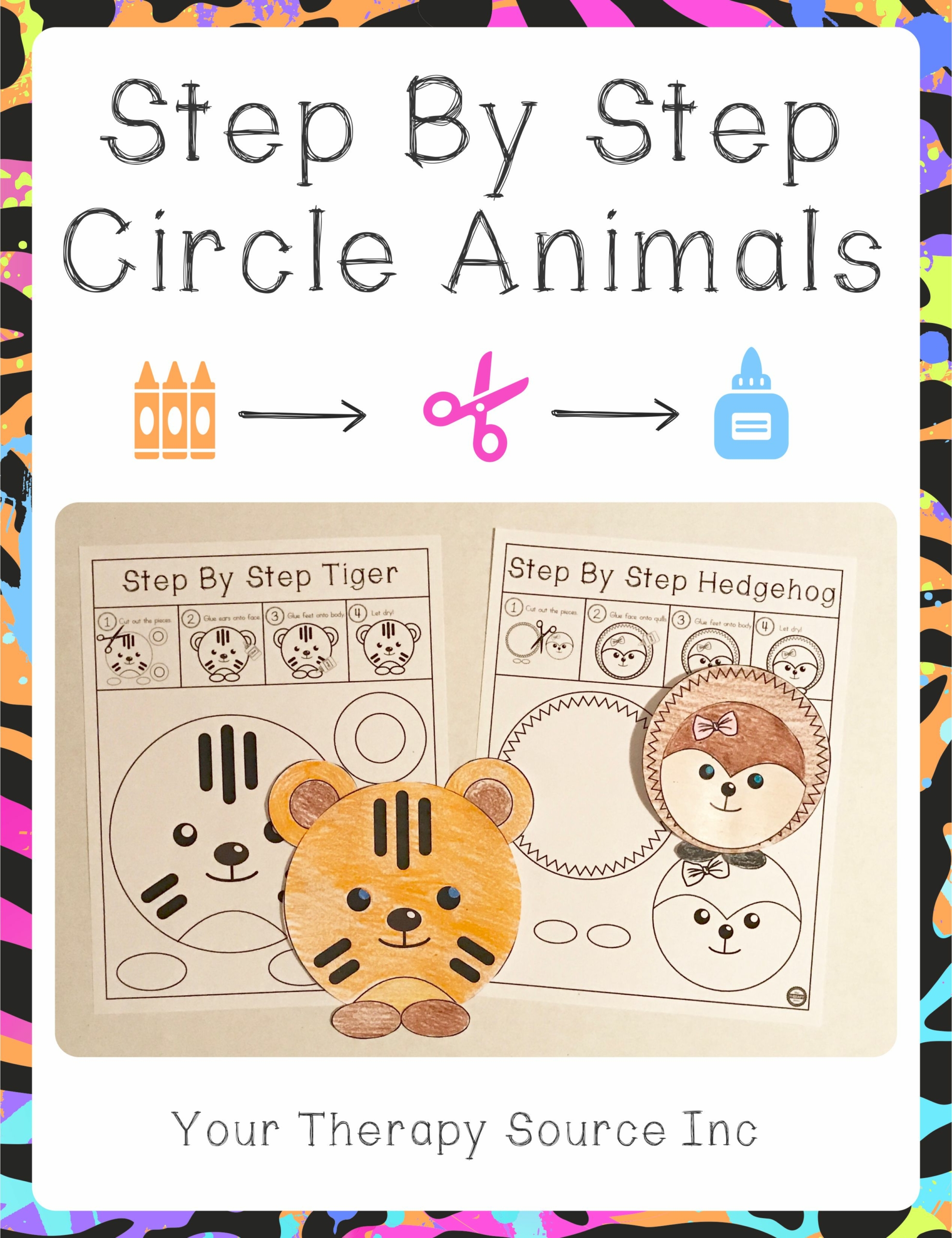 Step By Step Circle Animal Projects - Your Therapy Source