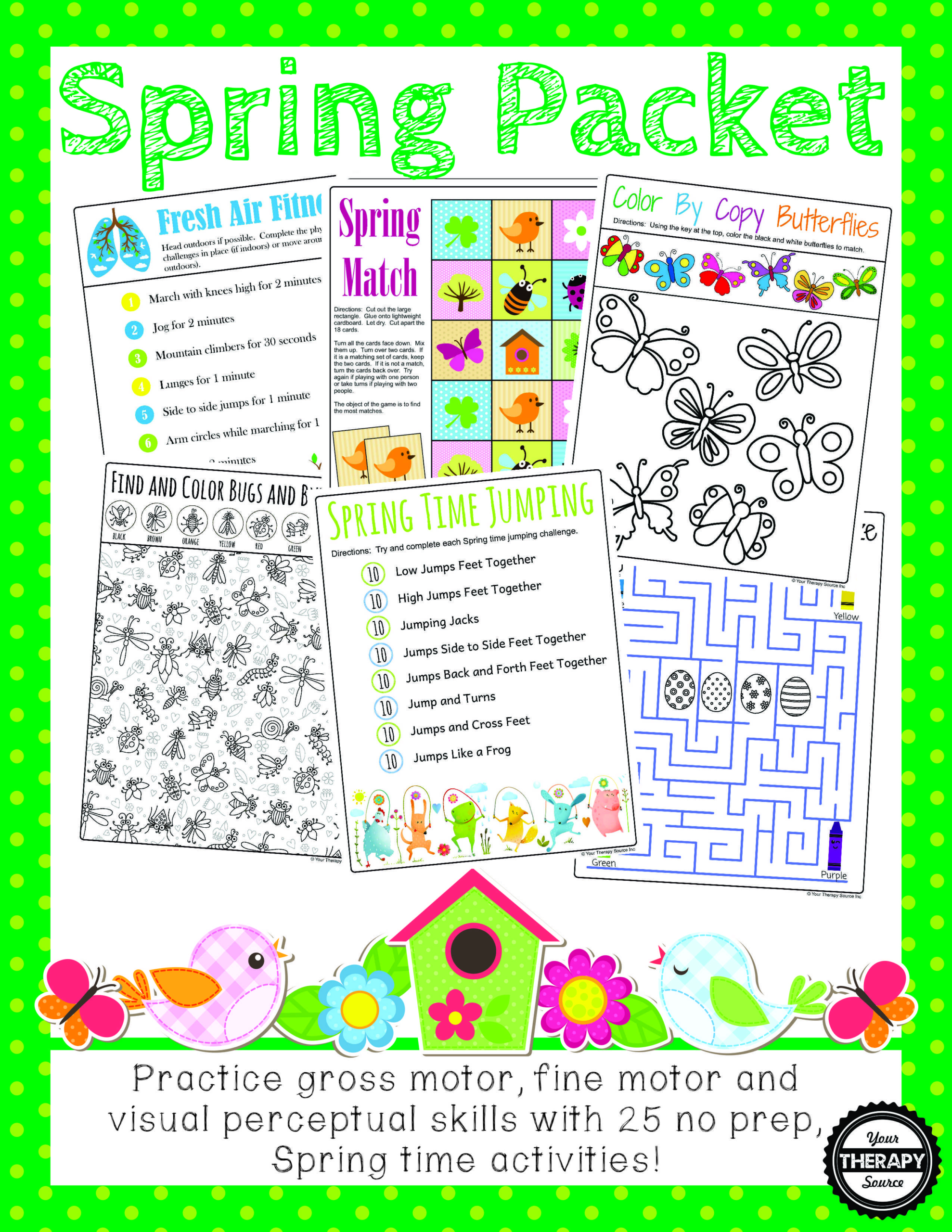 Spring Sensory Motor Packet - Your Therapy Source