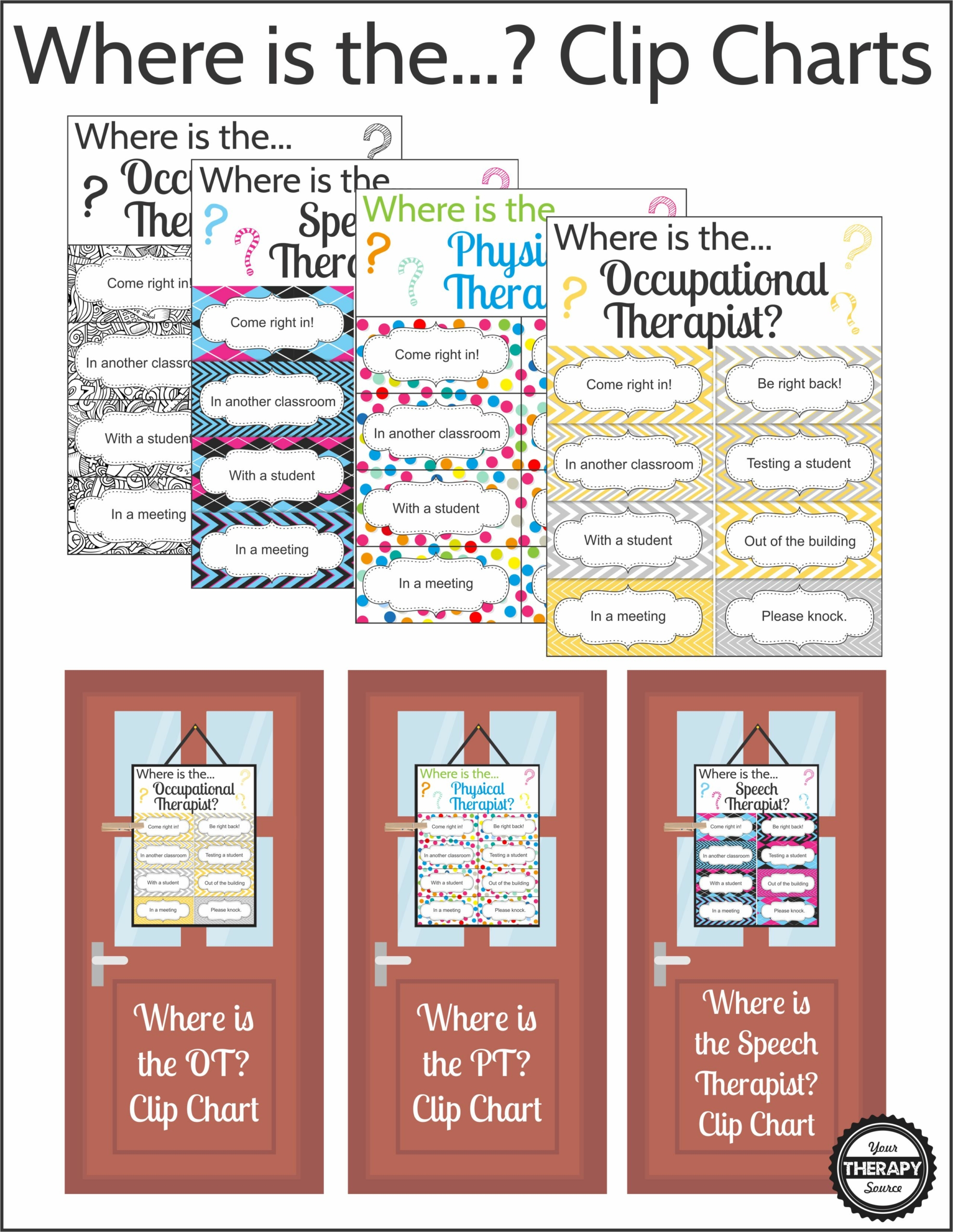 Where is the OT, PT or Speech Clip Charts - Your Therapy Source