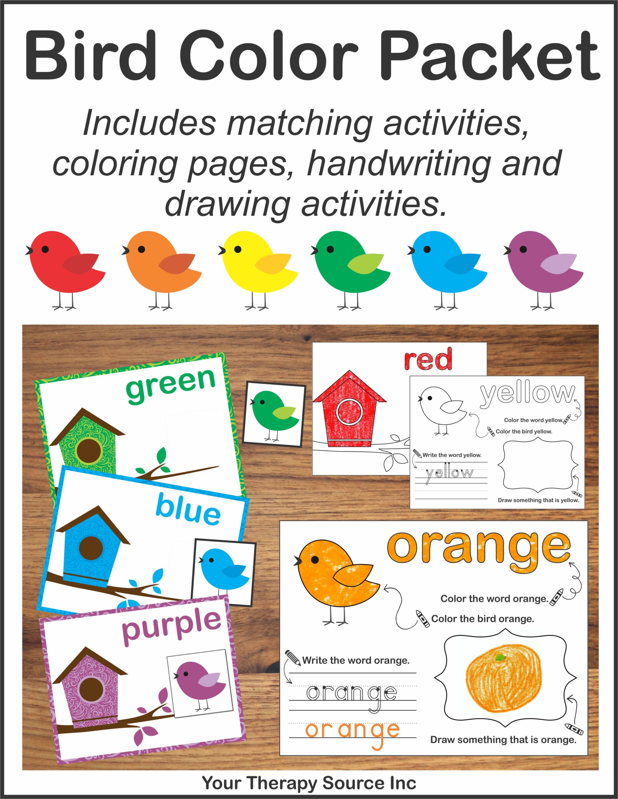 Bird Color Packet - Your Therapy Source