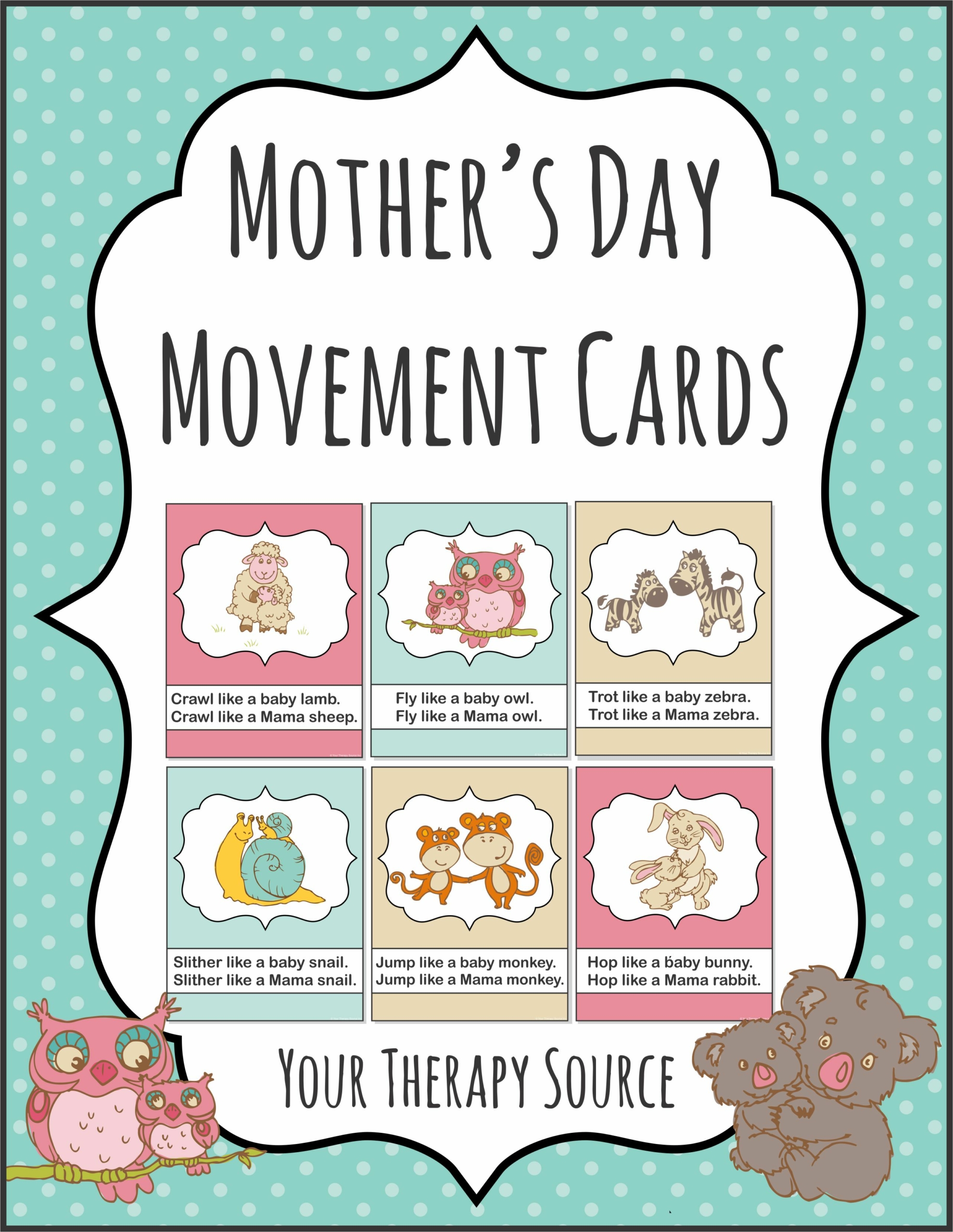 Mother's Day Movement Cards and Games - Your Therapy Source