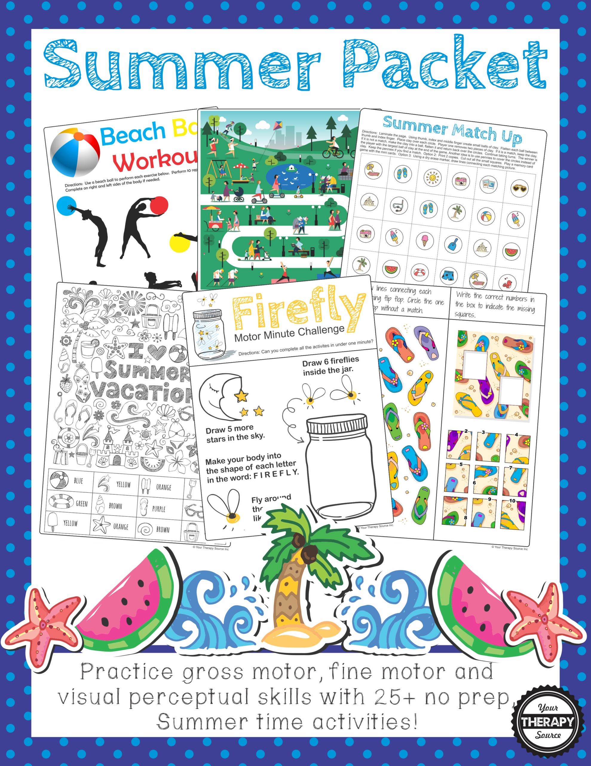 Summer Sensory Motor Packet - Your Therapy Source