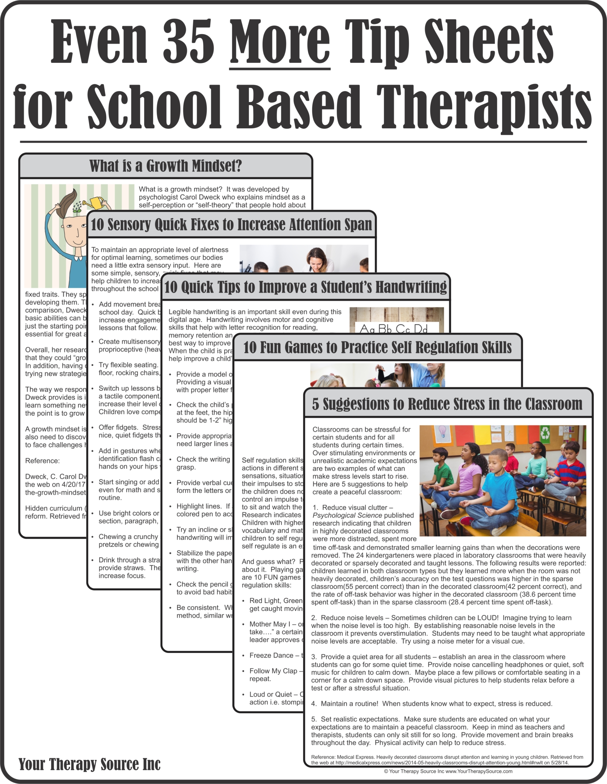 Even 35 MORE Tip Sheets for School Based Therapists - Your Therapy Source