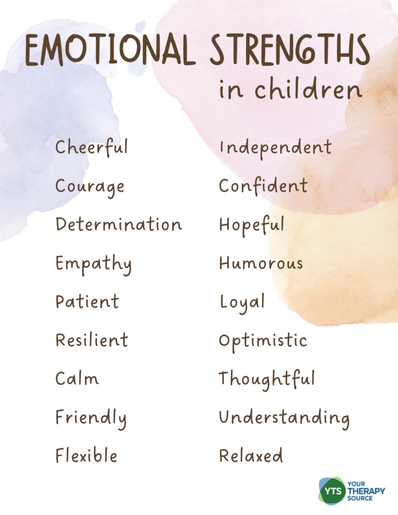 EMOTIONAL STRENGTHS OF A CHILD - Your Therapy Source EMOTIONAL STRENGTHS OF A CHILD - Your Therapy Source