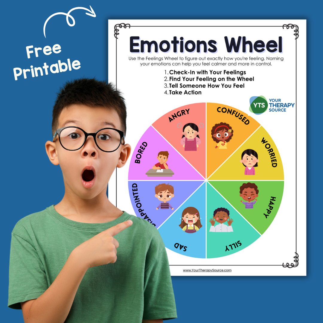 Feelings Wheel for Kids - Free Printable - Your Therapy Source