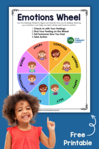 Feelings Wheel for Kids - Free Printable - Your Therapy Source