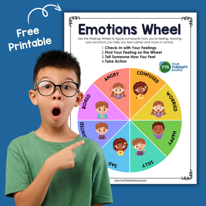 Feelings Wheel for Kids - Free Printable - Your Therapy Source