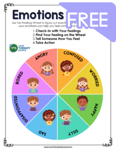 Feelings Wheel for Kids - Free Printable - Your Therapy Source