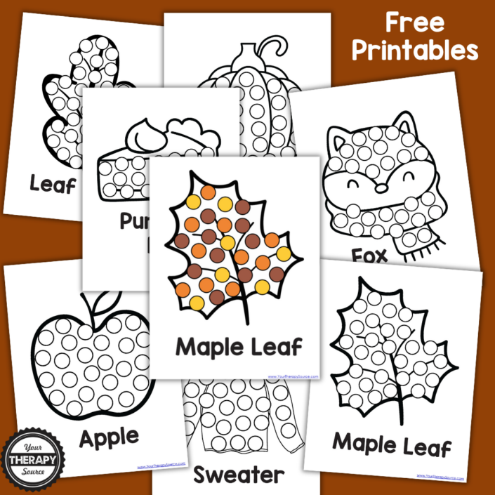 Fall Dot Marker Printables - Free - Your Therapy Source