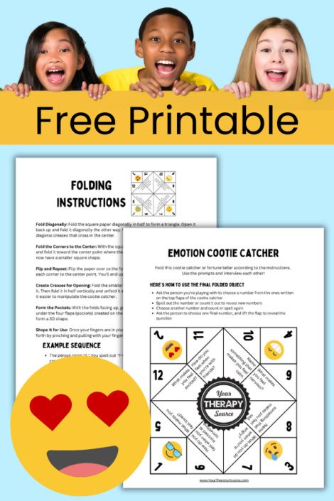 Cootie Catcher - Emotion Free Printabl - Your Therapy Source