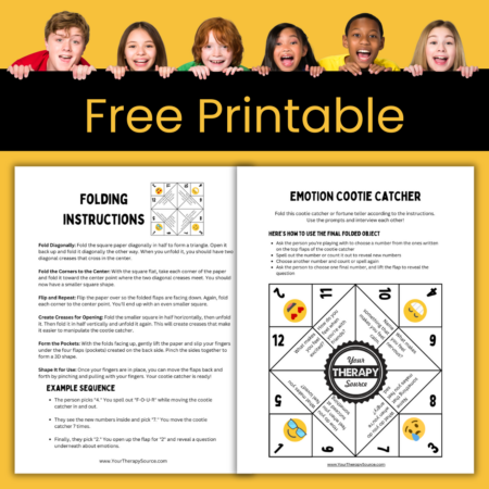 Cootie Catcher - Emotion Free Printabl - Your Therapy Source