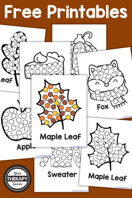 Fall Dot Marker Printables - Free - Your Therapy Source