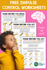 Impulse Control Worksheets - Free - Your Therapy Source