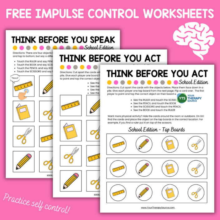 Impulse Control Worksheets - Free - Your Therapy Source