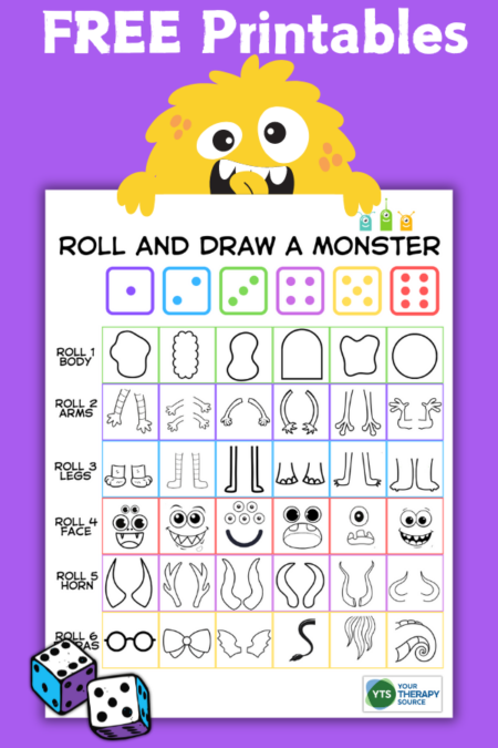 Free Roll a Monster Printable - Your Therapy Source