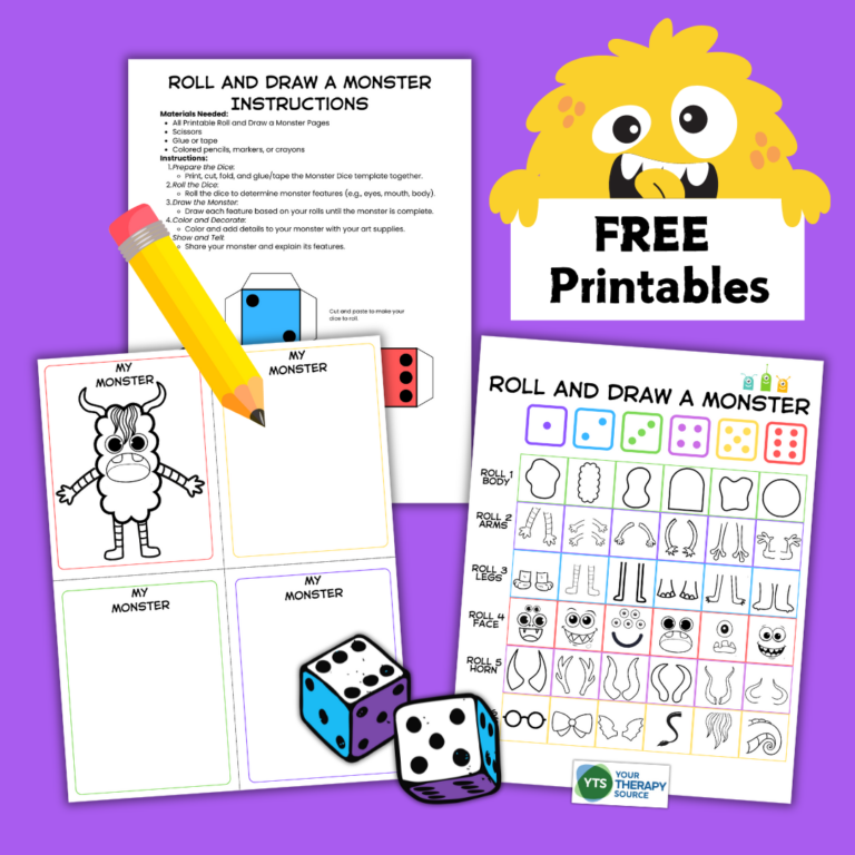 Free Roll a Monster Printable - Your Therapy Source