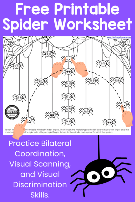 Spider Coordination Activity - Free Printable - Your Therapy Source
