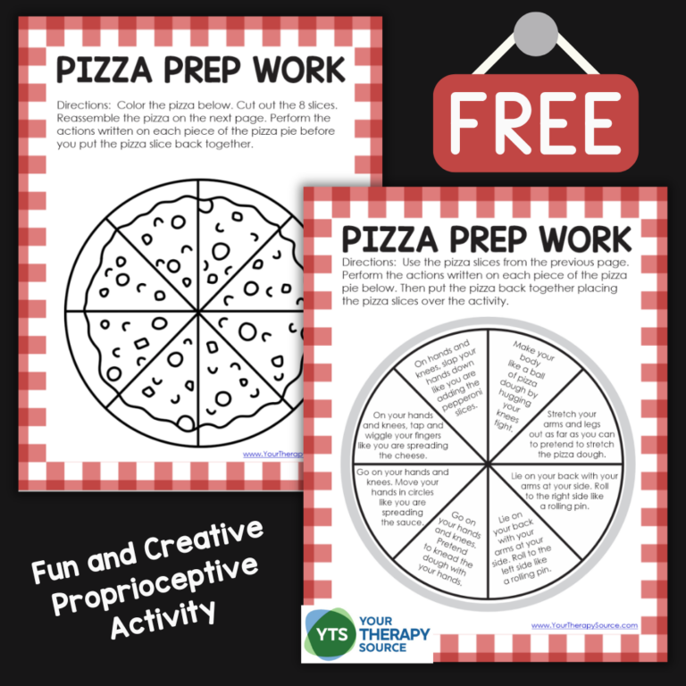 Proprioceptive Activity - Free Printable - Your Therapy Source