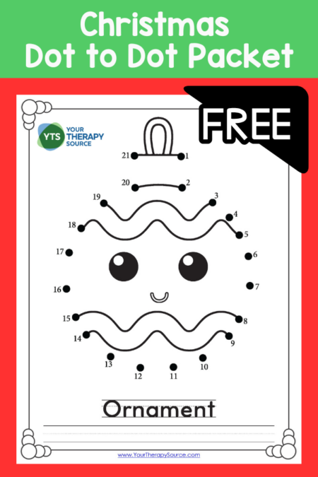 Christmas Dot to Dot Free Printables - Your Therapy Source