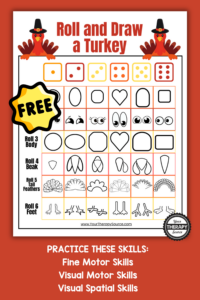 Roll a Turkey Free Printable - Your Therapy Source