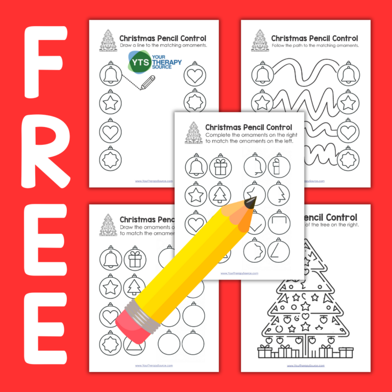 Christmas Pencil Control Free Printables - Your Therapy Source