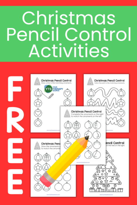 Christmas Pencil Control Free Printables - Your Therapy Source
