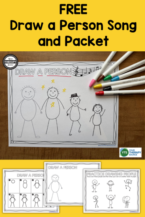 How to Draw a Person Song and Free Printable Packet - Your Therapy Source