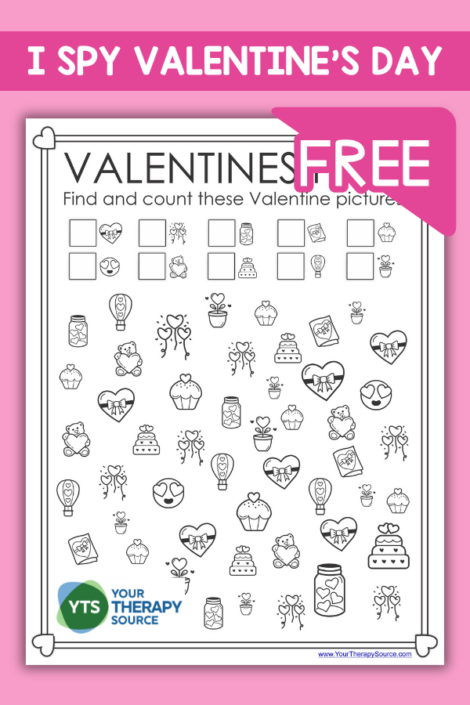 Valentine I Spy Printable - Free - Your Therapy Source