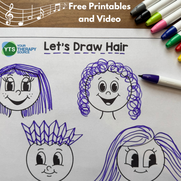 Let's Draw Hair Prewriting and Following Directions Free Printable ...