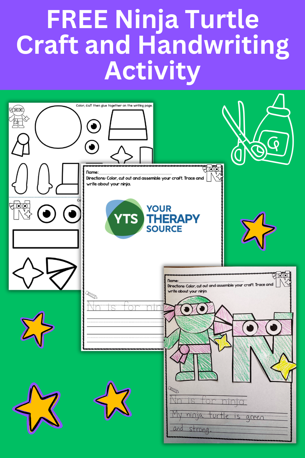 Free Ninja Turtle Craft - Your Therapy Source