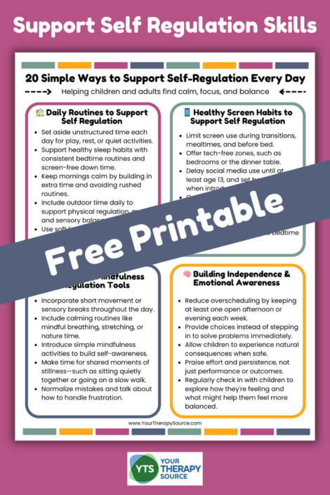 How to Develop Self Regulation Skills in a Busy World - Your Therapy Source