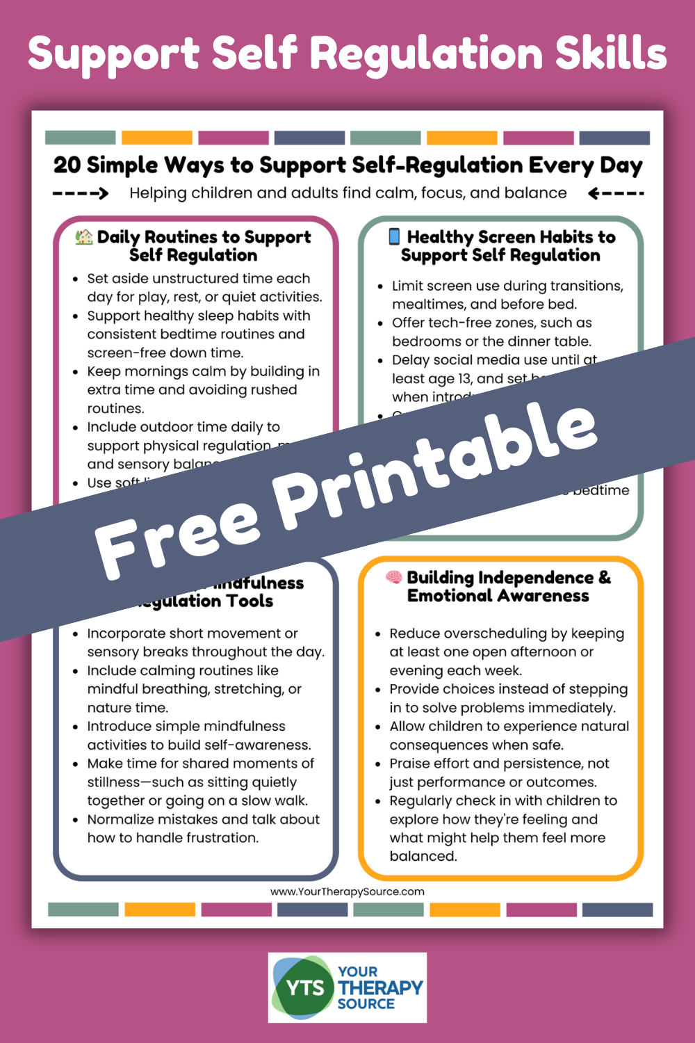 How to Develop Self Regulation Skills in a Busy World - Your Therapy Source