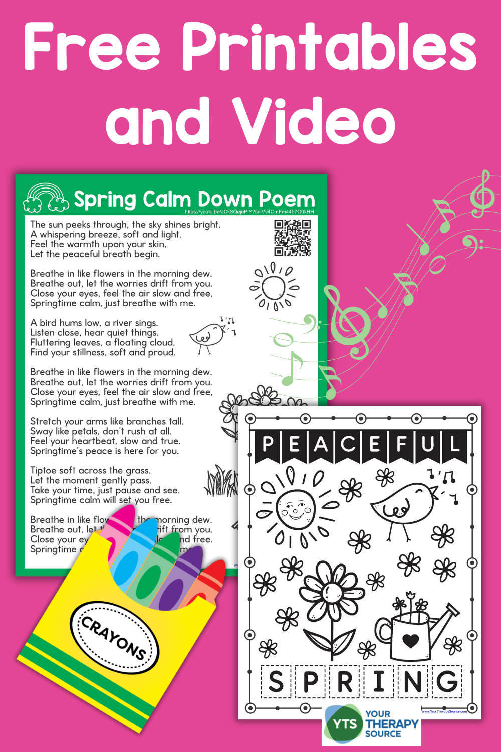 Spring Calming Song - Free Printable Coloring Page - Your Therapy Source