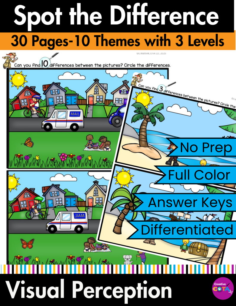 Spot the Difference COLOR Version - Your Therapy Source