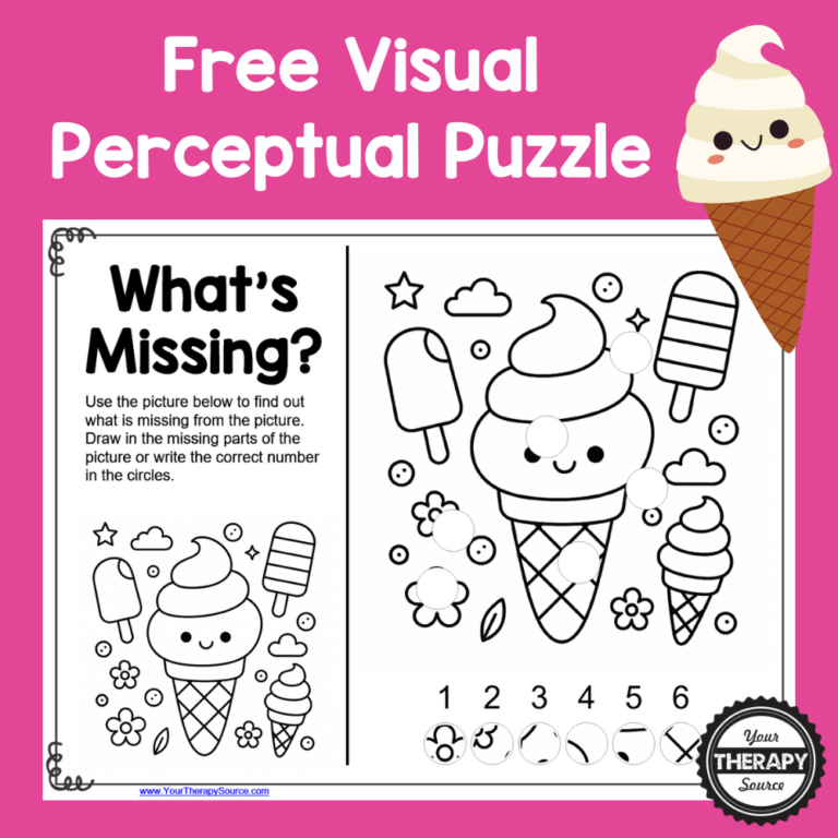 Visual Perception Activities - Free Printables - Your Therapy Source