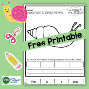 Snail Cut and Paste Free Printable - Your Therapy Source