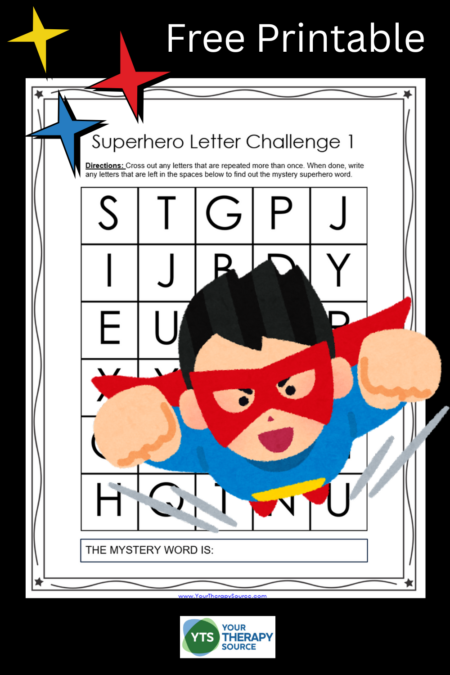 Superhero Puzzle Free Printable - Your Therapy Source