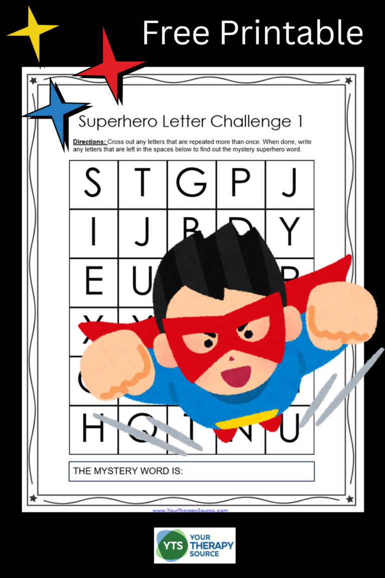 Superhero Puzzle Free Printable - Your Therapy Source