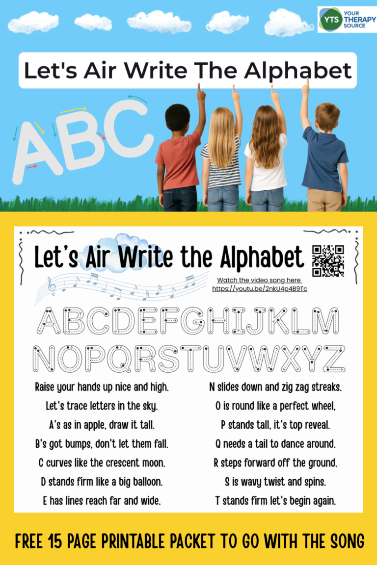 Air Write Letters Free Printable Packet - Your Therapy Source