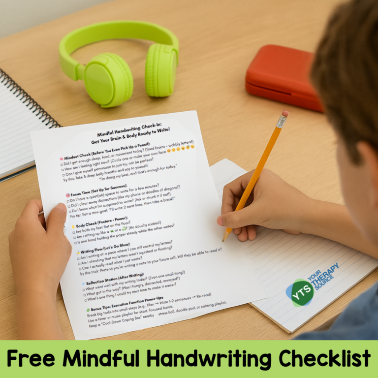 Mindful Handwriting Check In Free Printable PDF - Your Therapy Source
