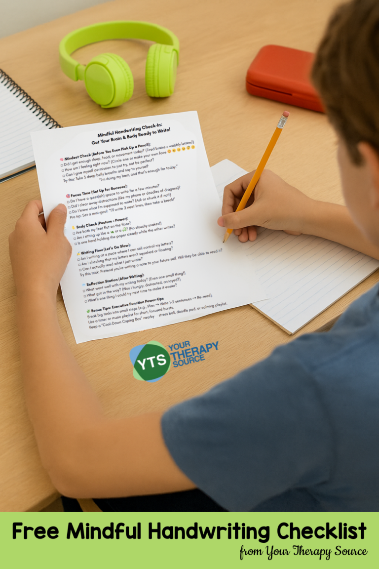 Mindful Handwriting Check In Free Printable PDF - Your Therapy Source