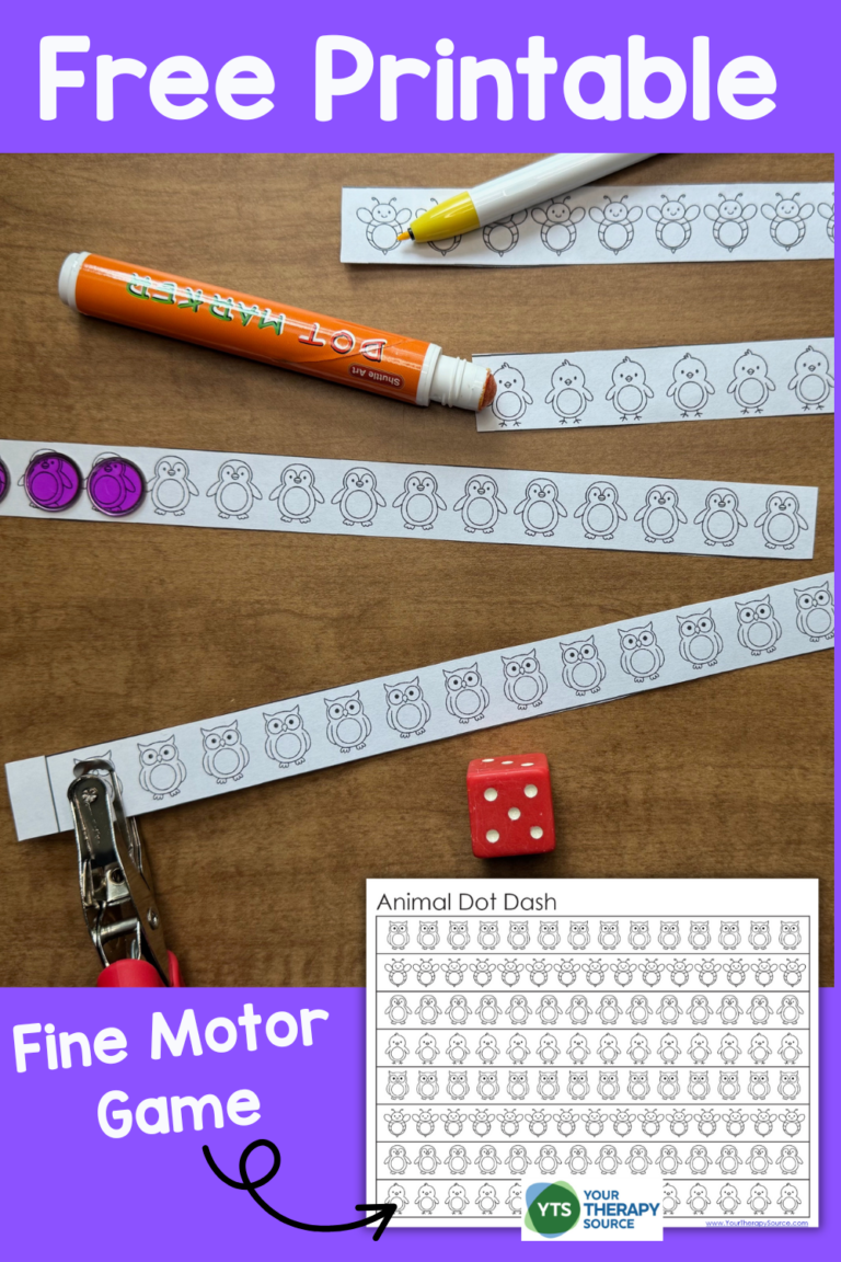 Hole Punch Game - Free Printable - Your Therapy Source