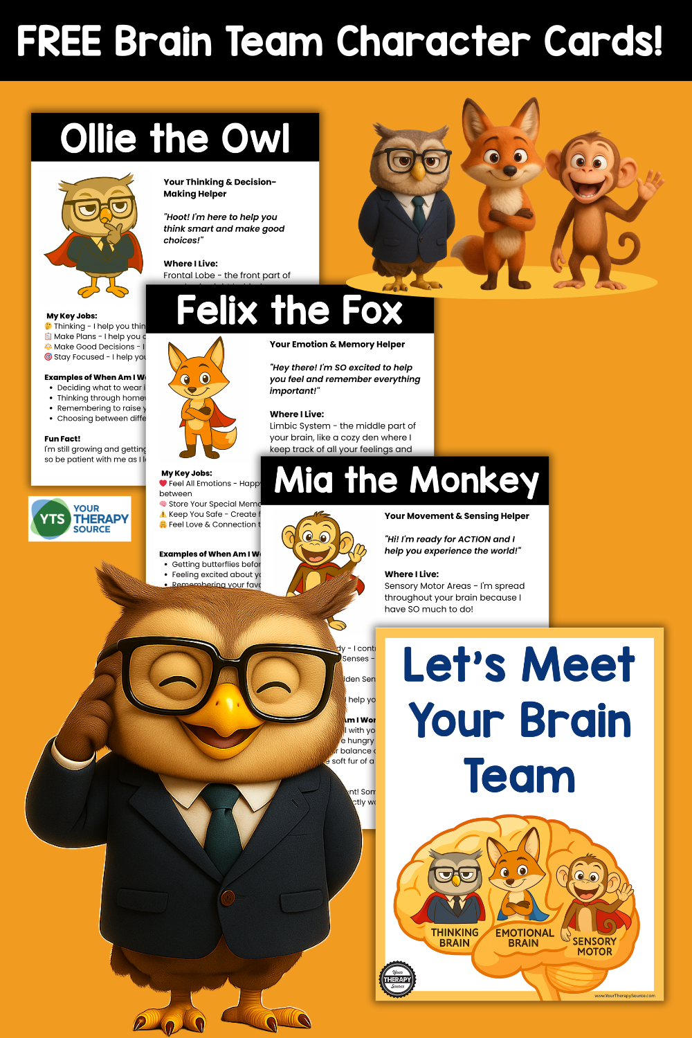 Helping Children Understand Their Brain - Free Brain Team Cards - Your ...