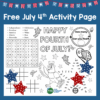 July 4th Activity Mat Free Printable PDF - Your Therapy Source