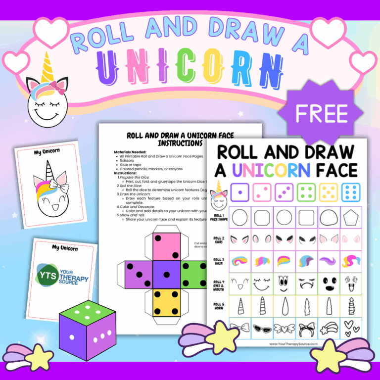 Free Roll a Unicorn Printable - Your Therapy Source