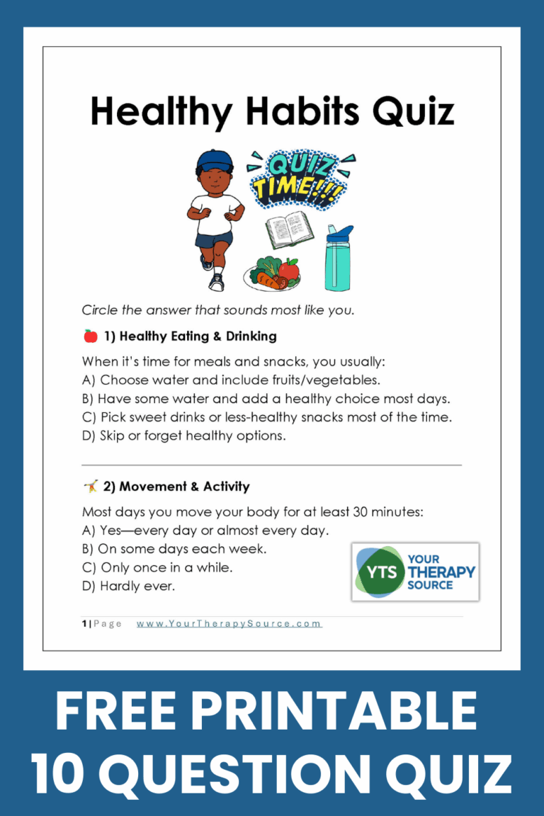 Free Healthy Habits Quiz - Your Therapy Source