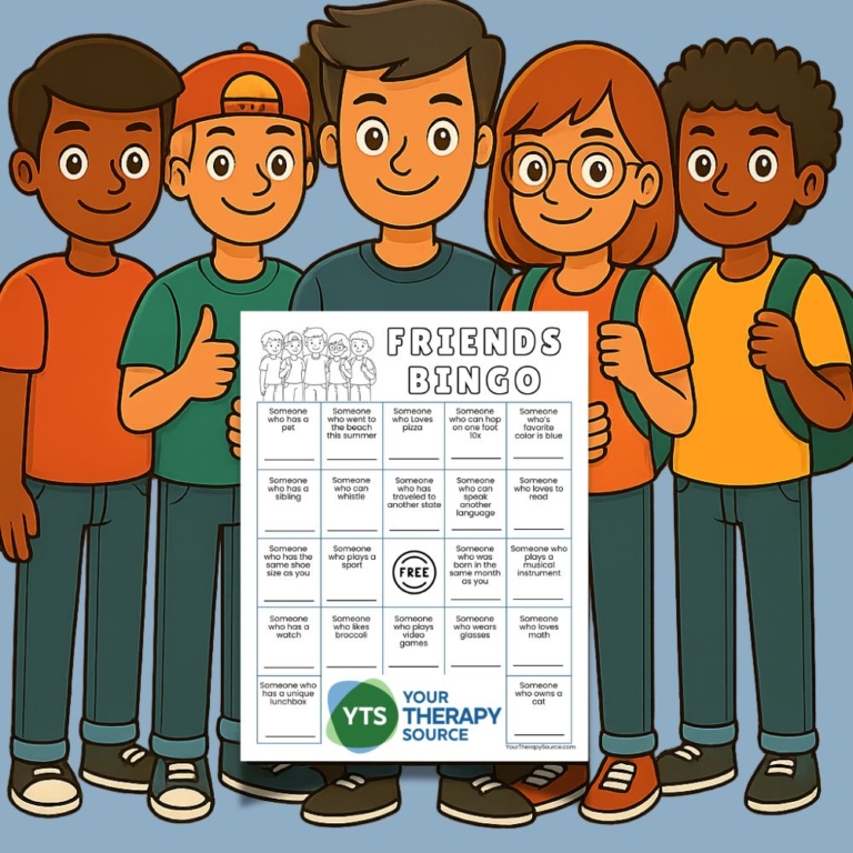 Friendship Bingo Printable Free Game - Your Therapy Source